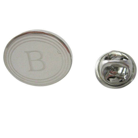 Kiola Designs | Accessories | Etched Oval Letter B Monogram Lapel Pin ...